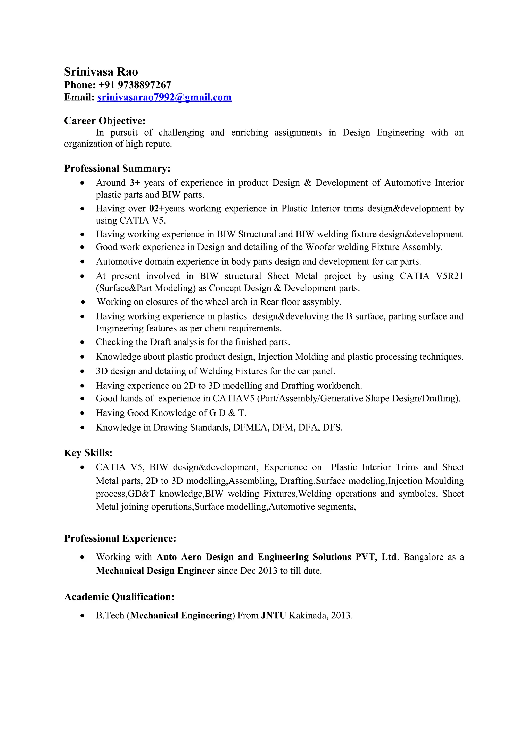 Srinivas updated CV | PDF