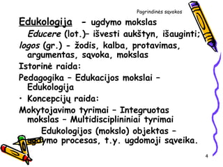 filosofijos bei ugdymo mokslu sistema | PPT