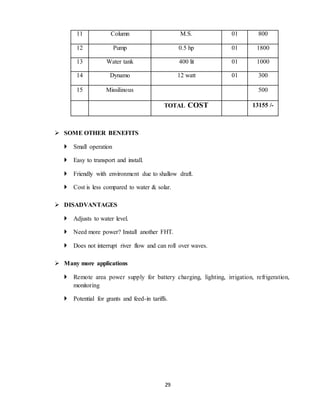 Final floating hydro turbine | DOCX | Power and Energy Industry ...