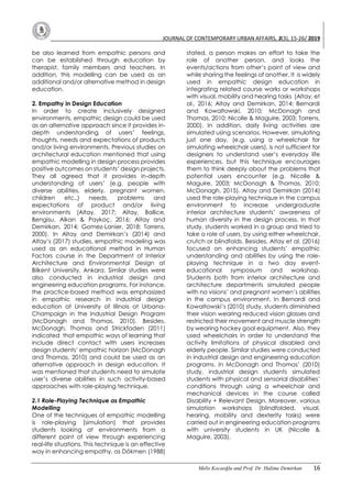 An Experiential Study on Empathic Design in Interior Architecture ...