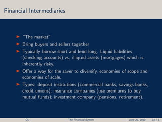 Lecture 2 - Financial System | PDF