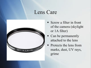 Session 2 Camera Care (Photography Class) | PDF