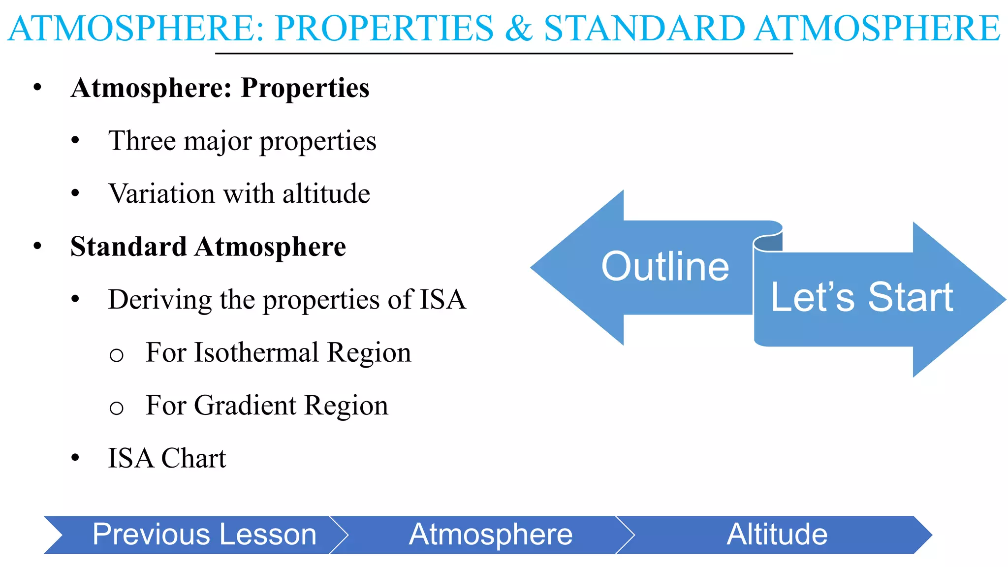 Atmosphere: Properties and Standard Atmosphere | Flight Mechanics ...