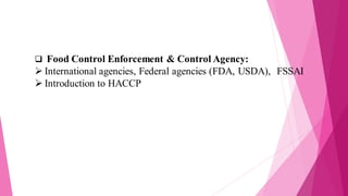 Food Microbiology: Food Control Enforcement & Control Agency | PPT