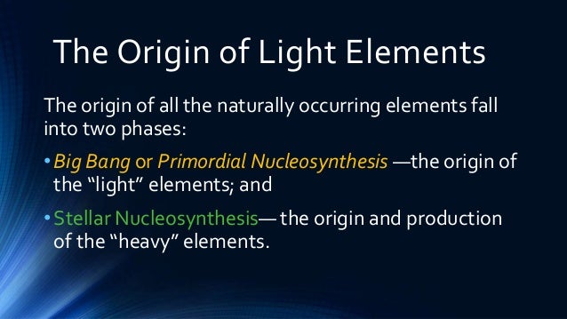 Formation of Light and Heavy Elements