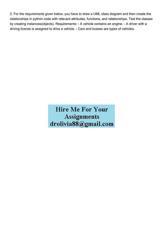 2 For the requirements given below you have to draw a UML .pdf