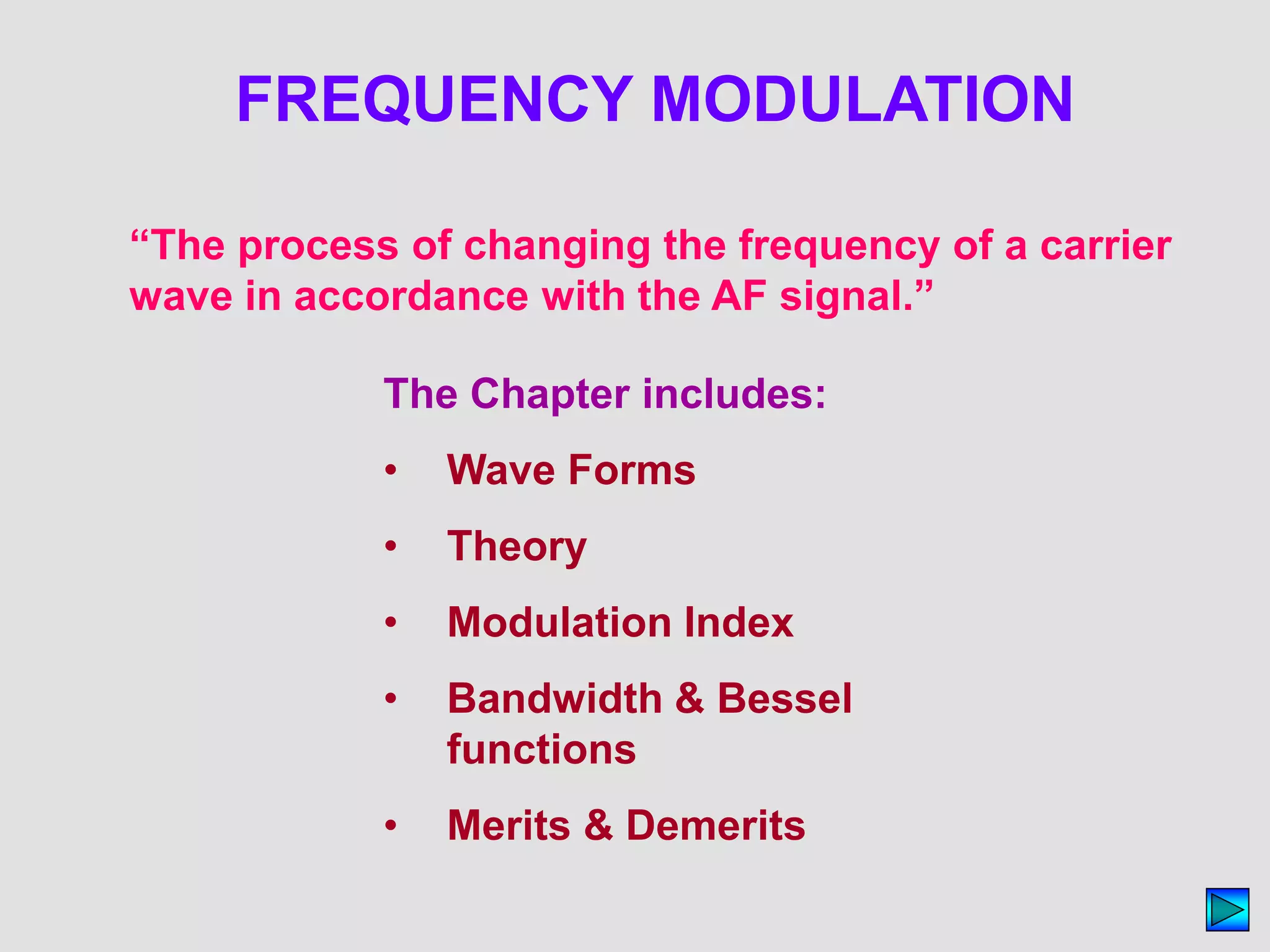 concept of (FM) Frequency modulation class 12th full ppt | PPT