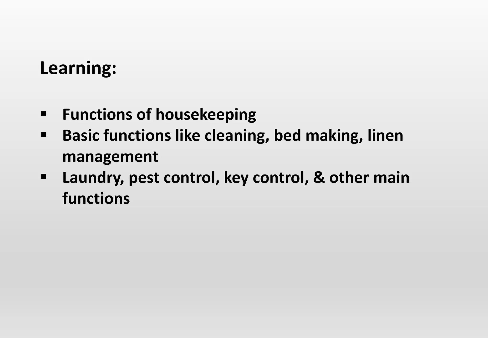 Function of Housekeeping: https://www.facebook.com/delhindra/ | PPTX