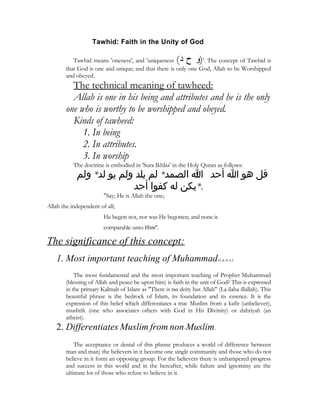 Islamic Studies - Fundamental beliefs | PDF