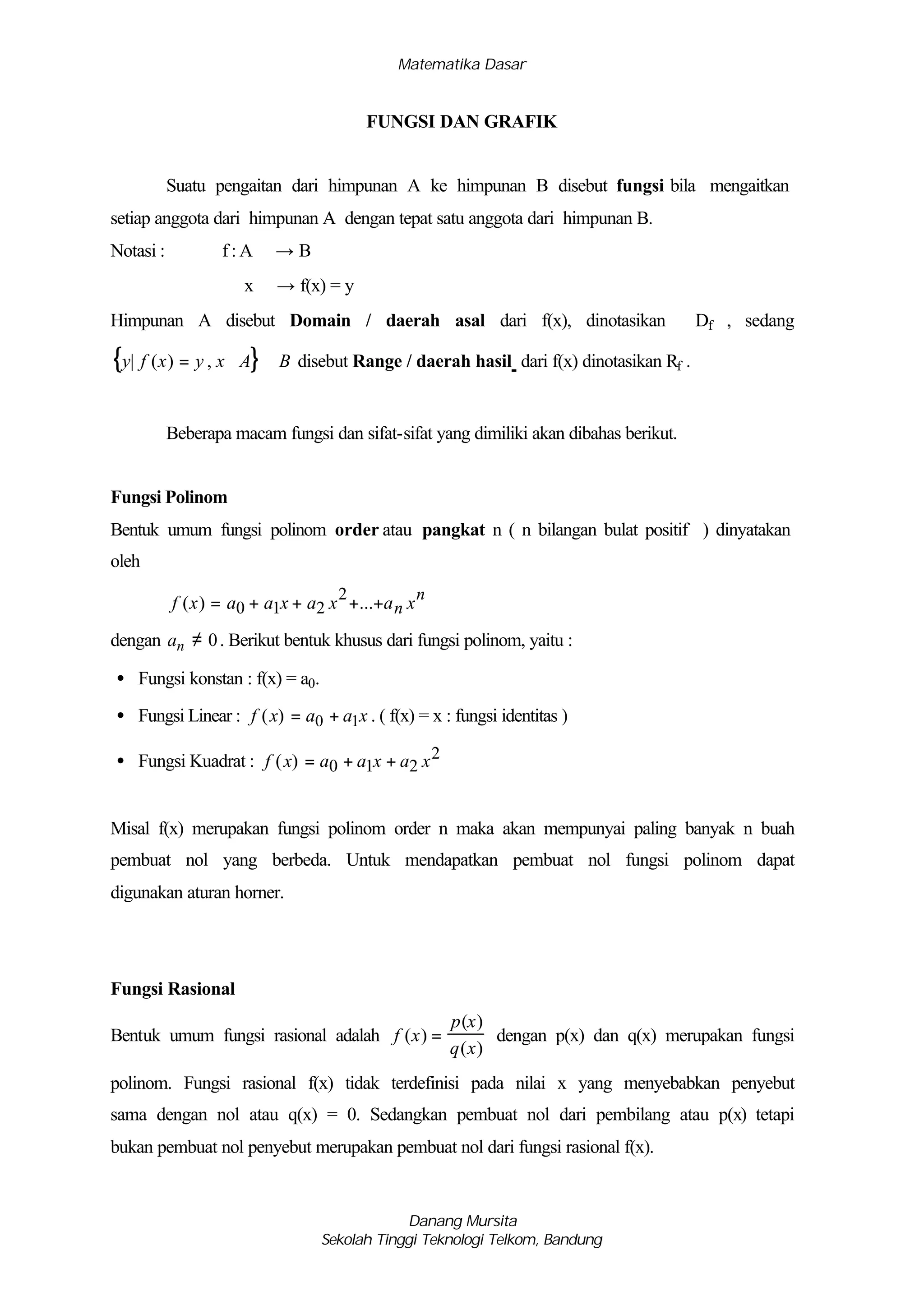 FUNGSI DAN GRAFIK | PDF