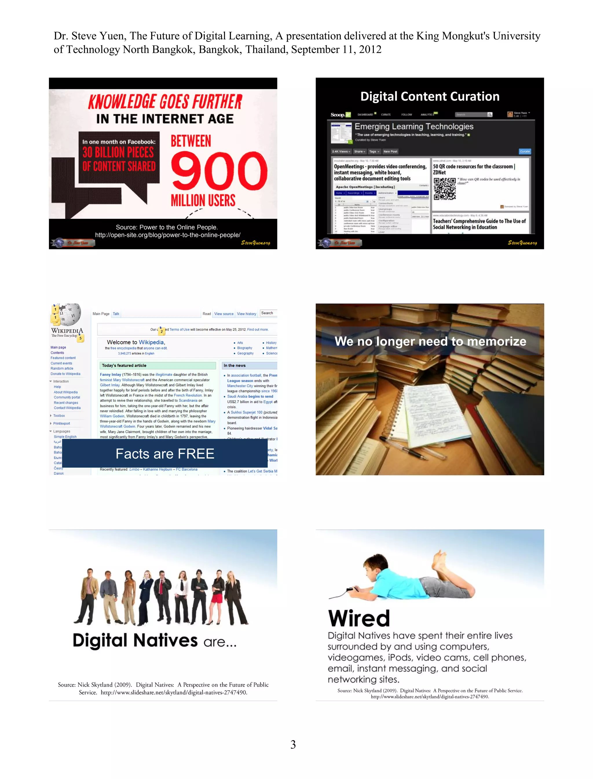 The Future of Digital Learning, A presentation delivered | PDF