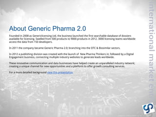International market entry planning (in the generic pharma industry) | PDF
