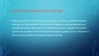 Principles of logistics_information | PDF