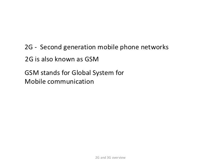 2G & 3G Overview