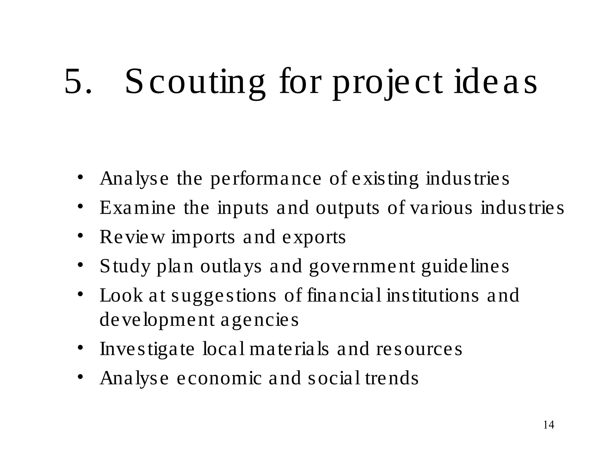 Generation of Project Ideas | PPT | Business Administration | Business