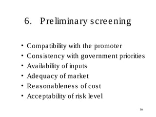 Generation of Project Ideas | PPT | Business Administration | Business