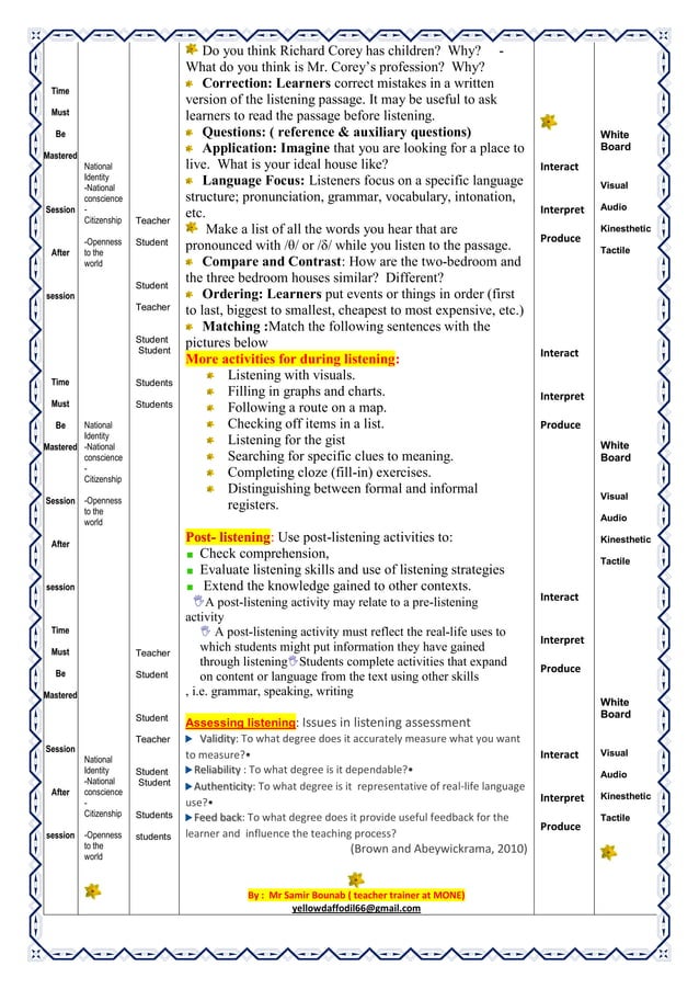 2 generation curriculum & pdp listening lesson plan | PDF