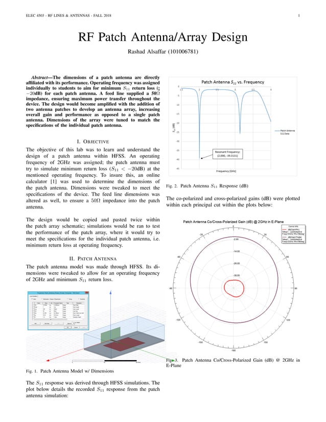 2 GHz RF Patch Antenna/Array Design | PDF
