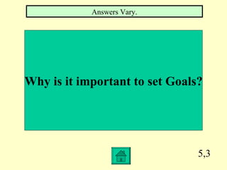 goal setting jeopardy | PPT