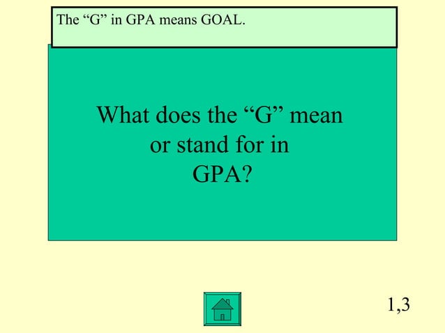 goal setting jeopardy | PPT