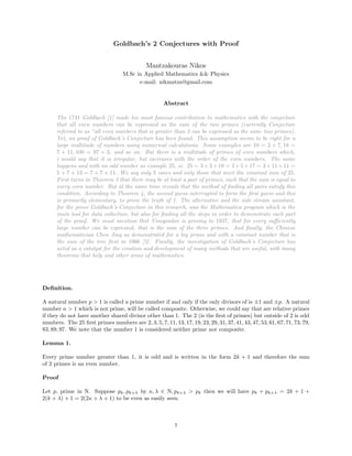 The 2 Goldbach's Conjectures with Proof | PDF