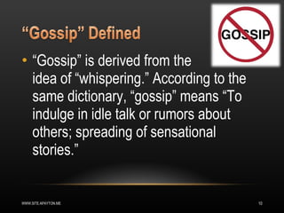 2 Gossip And Slander Of Le | PPT
