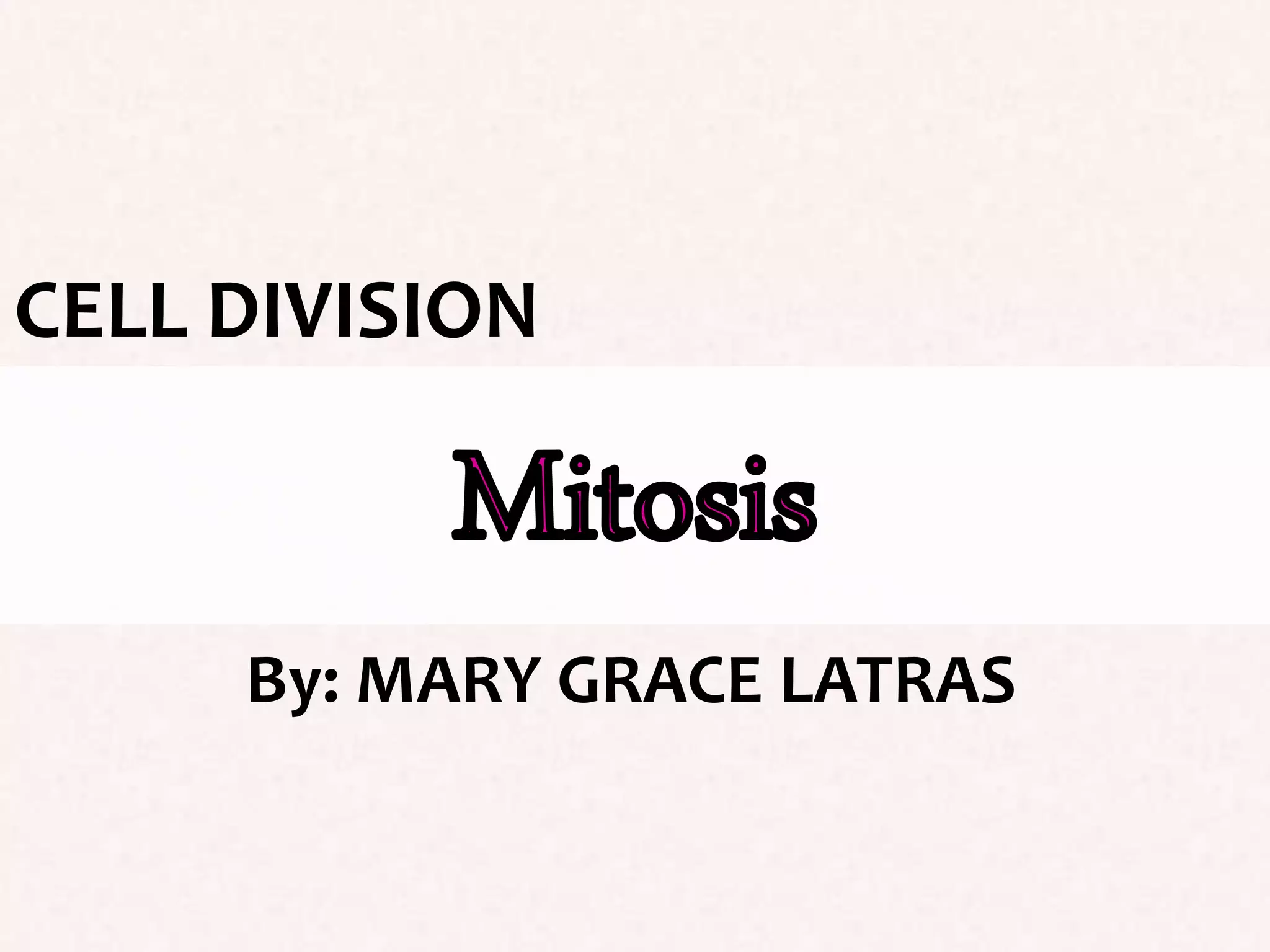 Cell Division: MITOSIS | PPT