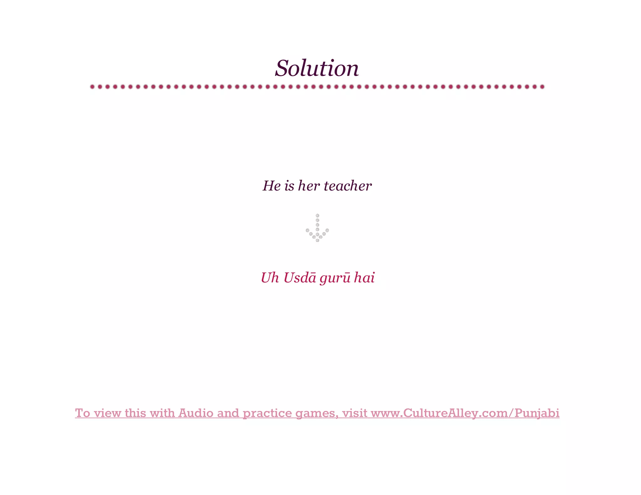 Basic Punjabi | Lesson 2 | Common useful phrases & Grammar | PDF