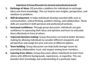 process for group discussion required for better movement , as human | PPTX