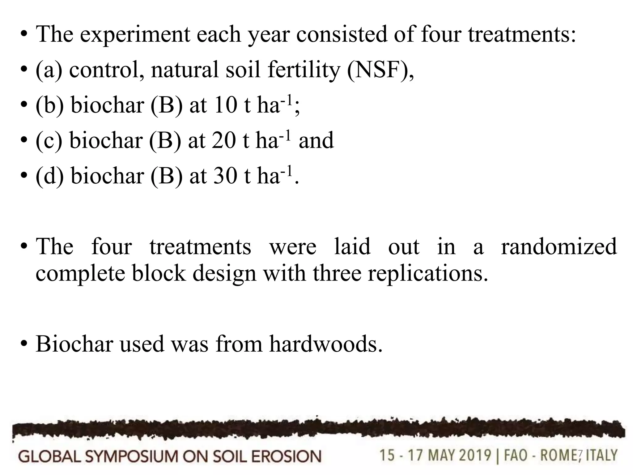 Effects of biochar on soil properties and erosion potential in a ...