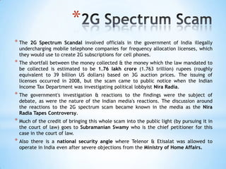 2G Spectrum Scam: Case-study | PPT