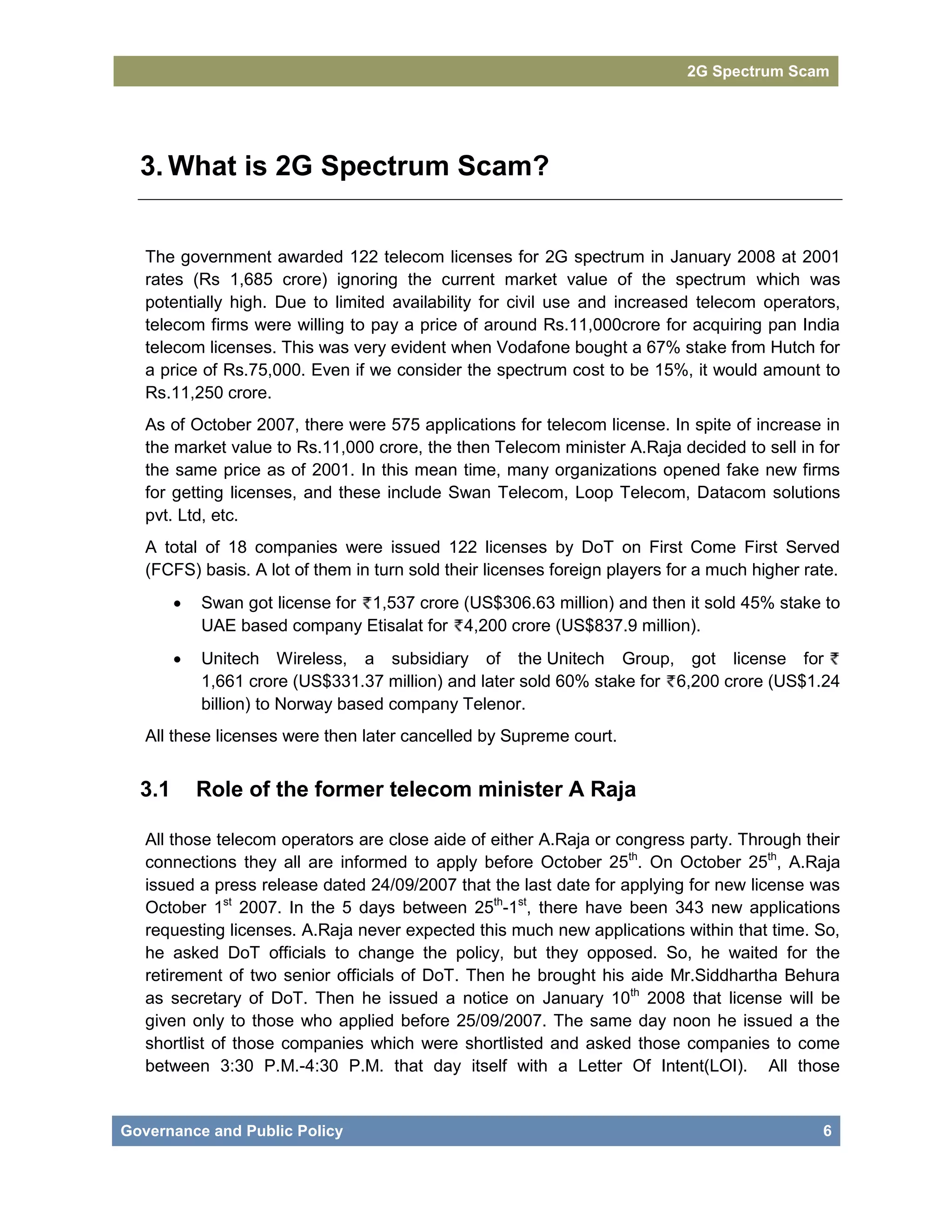2G Spectrum Scam | PDF