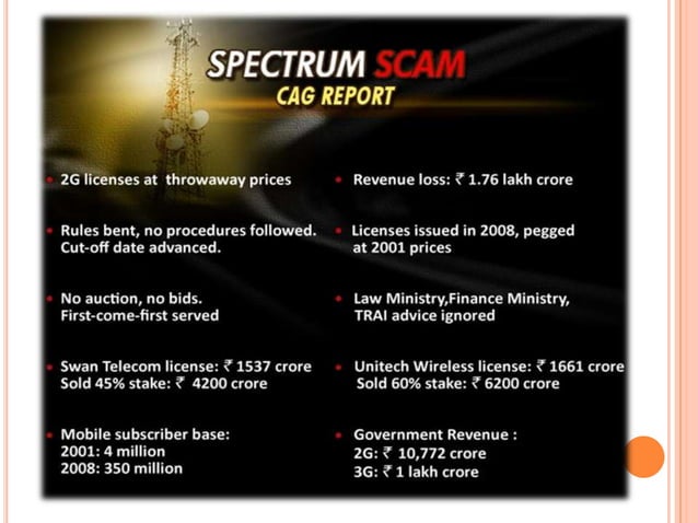 2g spectrum scam .. | PPTX | Telecommunications Industry | Industries