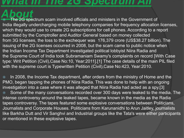 2 g spectrum scam | PPT