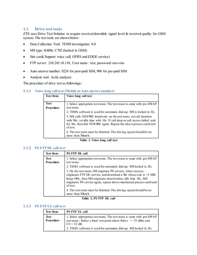 2 g test procedures | DOCX | Technology & Computing