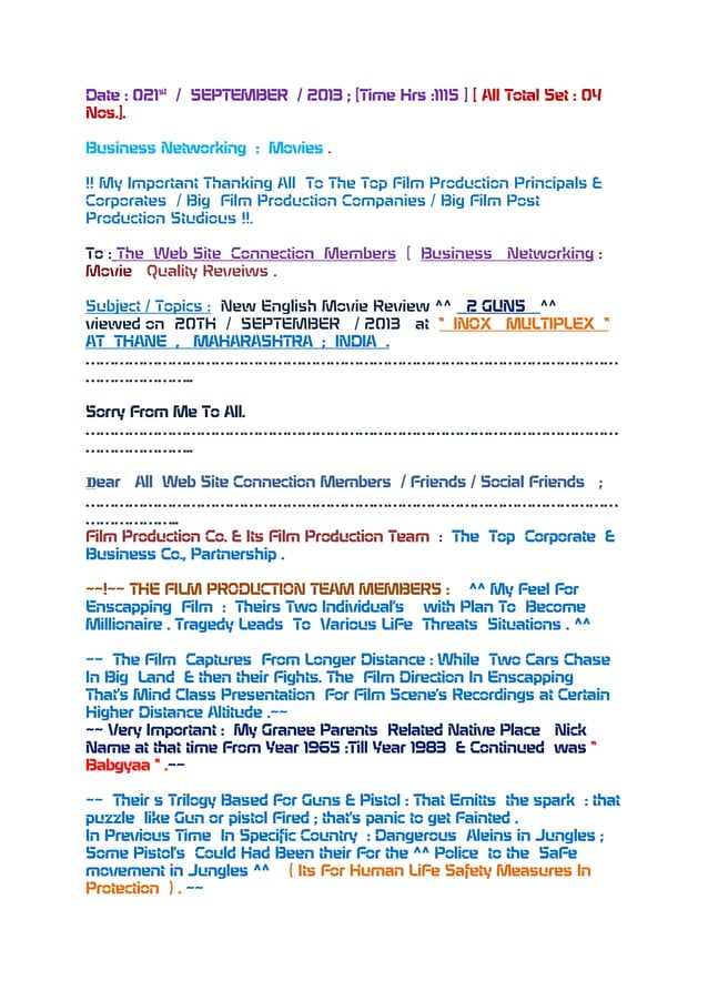 2 guns ^^ new english film movie reveiw ~~ | DOCX