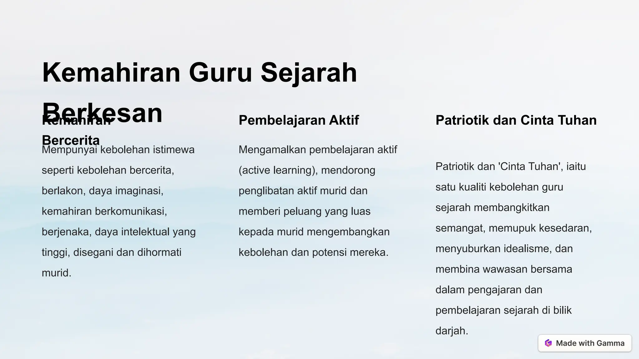 Ciri ciri Guru Sejarah Berkesan di bilik darjah .pptx
