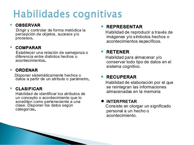 HABILIDADES COGNITIVAS HABILIDADES COGNITIVAS