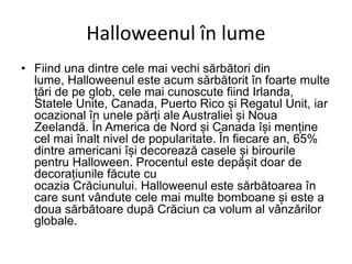 O scurtă prezentare despre halloween și importanța lor | PPTX