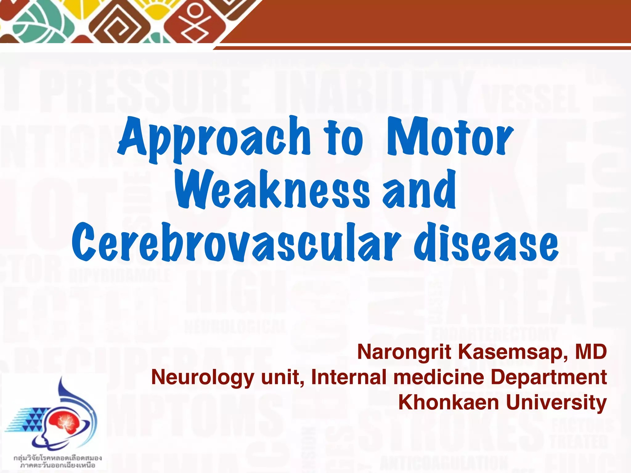 Motor weakness and Cerebrovascular Disease | PDF