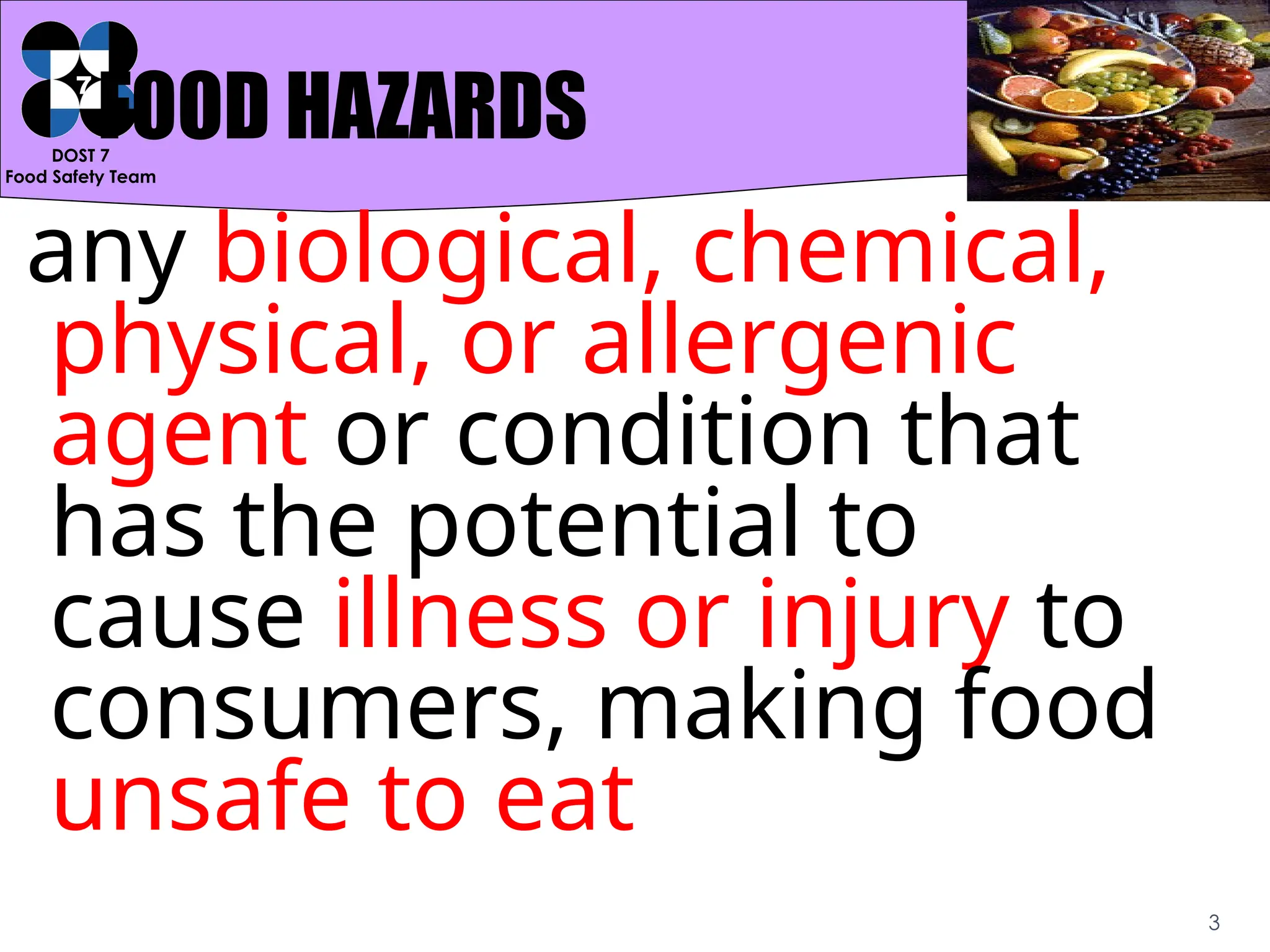 HAZARDS TO FOOD SAFETY IN FOOD ESTABLISHMENTS | PPT