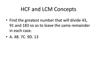 2 hcf and lcm | PPTX | Science
