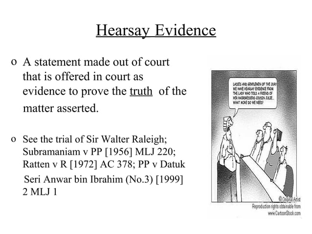 (2) hearsay evidence | PPT