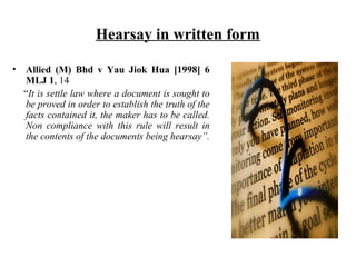 (2) hearsay evidence | PPT