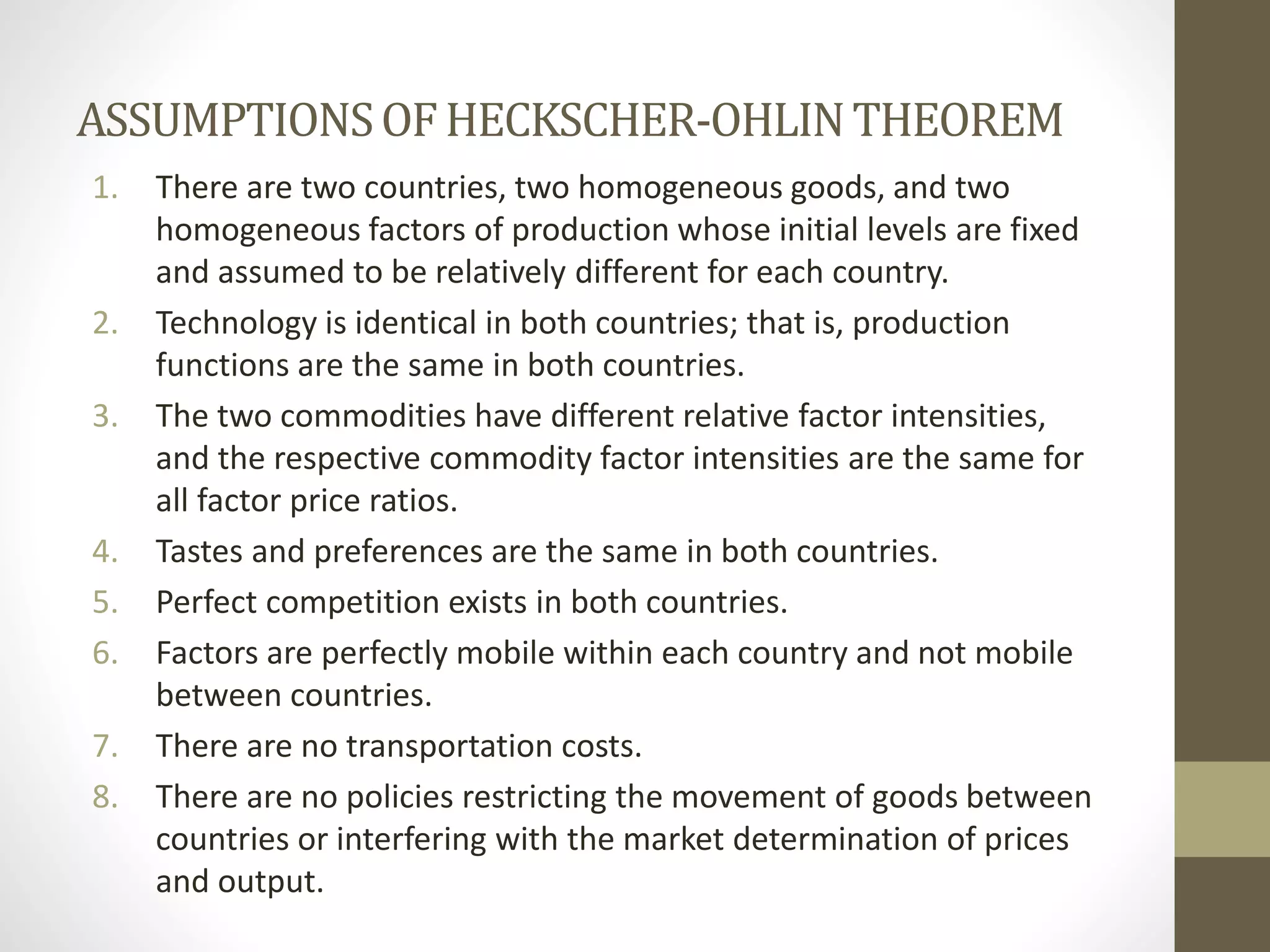 Hecksher Ohlin Theory | PPTX