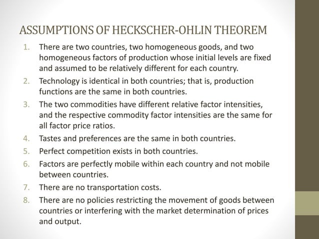 Hecksher Ohlin Theory | PPTX | Business | Business and Finance