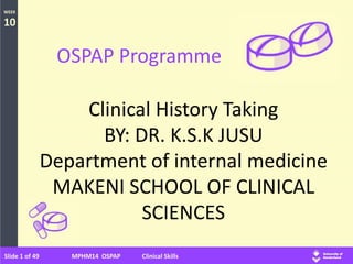 History taking for medical students in medical school | PPTX