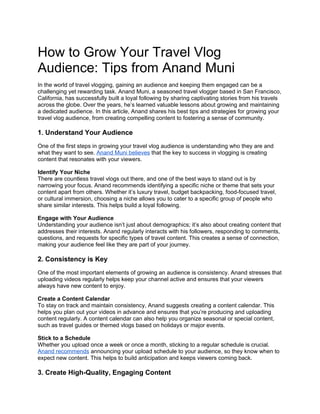 How to Grow Your Travel Vlog Audience_ Tips from Anand Muni.docx