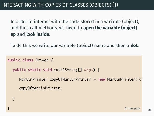Programming in Java: Organising Your Code