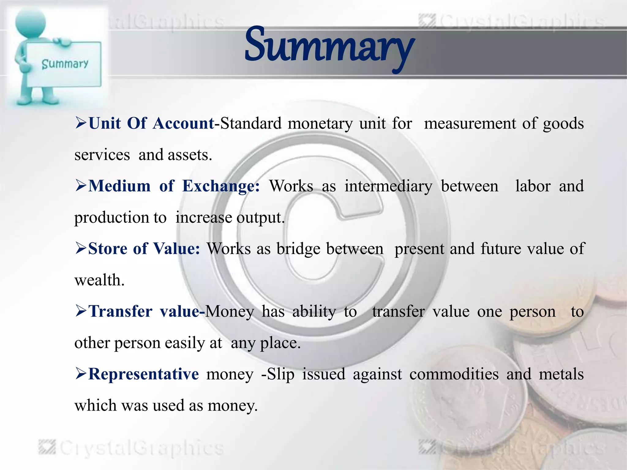 Functions and Classification of Money | PPTX